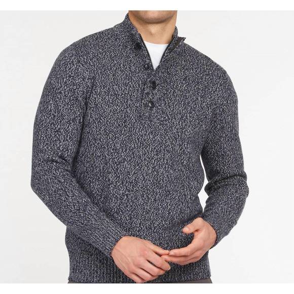 Barbour | Sweaters | New Barbour Sid Half Zip Sweater In Navy Marl ...